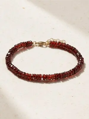 Jia Jia Gold Garnet Bracelet - Red