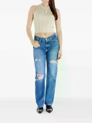 Calvin Klein Ripped Low Rise Straight Jeans