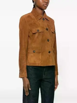 Tagliatore Button-front Suede Jacket