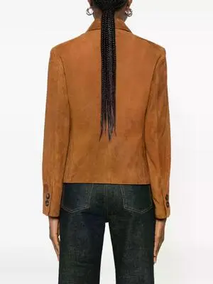 Tagliatore Button-front Suede Jacket