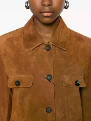 Tagliatore Button-front Suede Jacket