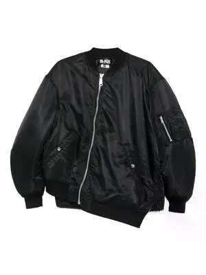 Black Comme Des GarçOns Ma-1 Asymmetric Bomber Jacket In Black