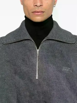 JUUN.J Ribbed Half-zip Sweater