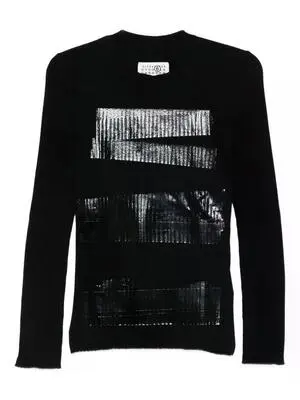 MAISON MARGIELA Round-neck Panelled Sweater - Black