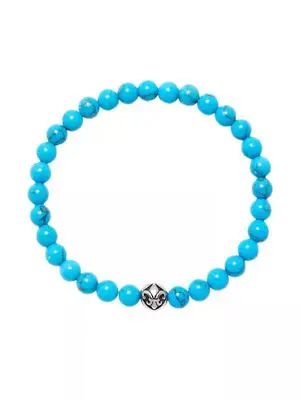 NIALAYA JEWELRY Turquoise Beaded Bracelet - Silver