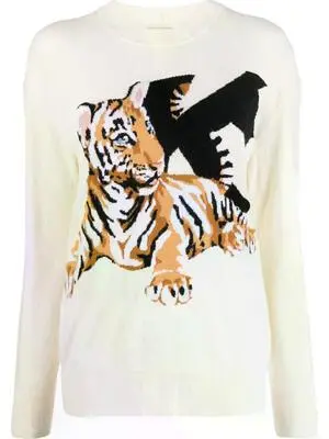 KRIZIA Intarsia-Knit Tiger Jumper