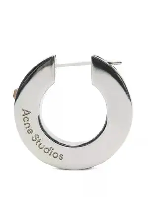 Acne Studios Engraved Logo Hoop Earrings - Silver