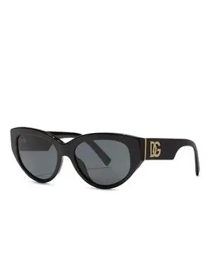 Dolce & Gabbana Dg Crossed Cat-eye Sunglasses - Black