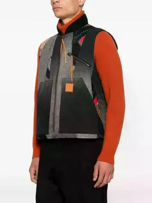 KHOKI Patchwork Zipped Waistcoat