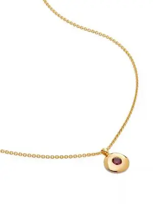 Monica Vinader Crystal-embellishment Round-pendant Necklace - Gold