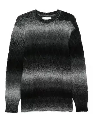 SEVEN GAUGE Cable-knit Ombre Sweater - Black