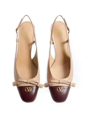 Valentino Garavani Valet Du Roi Kidskin Slingback Pumps - Neutrals