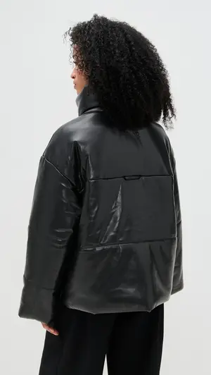 Nanushka Hide Faux Leather Puffer Coat