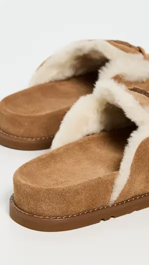 Simkhai Mila Suede Shearling Slippers
