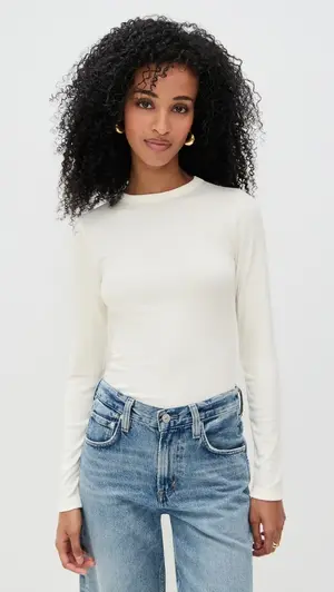 Madewell Drapey Ribbed Long-sleeve Tee