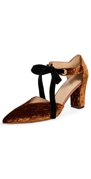 Ulla Johnson Corinna Bow High Heels - Rust Copper