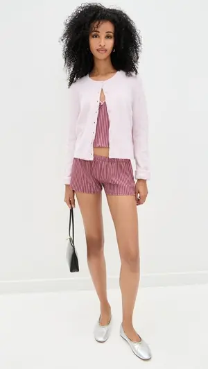 BELLA VENICE Striped Jersey Shorts