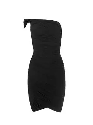 L'Agence Cheryl Shirred Midi Dress