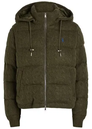 Ralph Lauren Padded Wool And Cashmere-blend Jacket - Dark Green