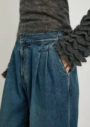 Alaïa Pleated Barrel-leg Jeans
