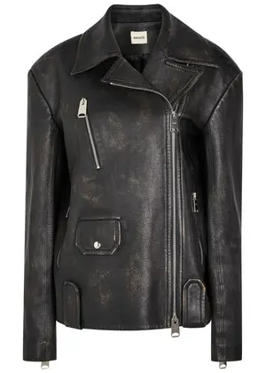 Khaite Catalina Leather Jacket - Black