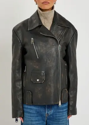Khaite Catalina Leather Jacket - Black