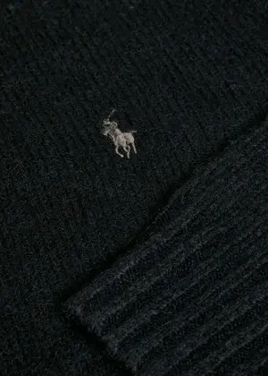 Polo Ralph Lauren Logo-embroidered Wool-blend Jumper - Black