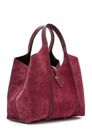 TOD'S T-plaque Suede Mini Top Handle Bag