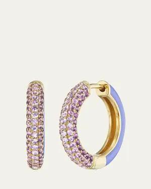EMILY P. WHEELER Duo Hoop Earrings With Sapphire, Amethyst, And Enamel - Purple