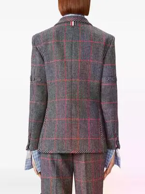 Thom Browne Tweed Checked Blazer With Armband - Red