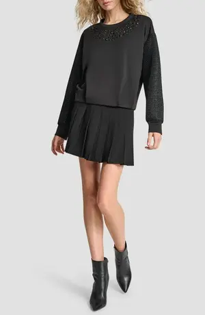 Dkny Mixed Media Bubble Sweatshirt