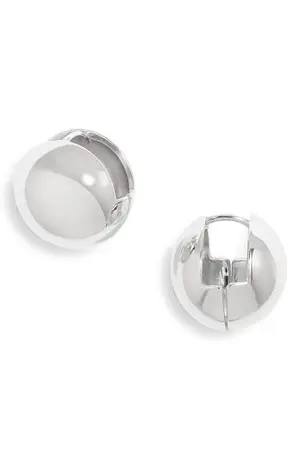OPEN EDIT Orb Huggie Hoop Earrings - Silver
