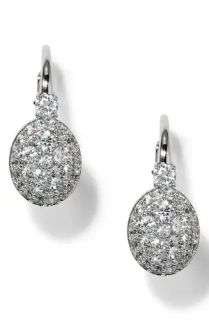 Nadri Crushed Pavé Oval Drop Earrings