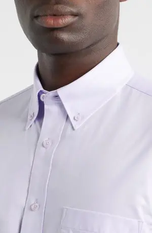 EAGLE Regular Fit Light Purple Cotton Twill Button-down Shirt - Lilac
