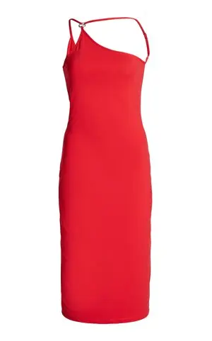 Coperni Asymmetric One-shoulder Midi Dress - Red