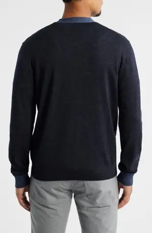 Robert Barakett Thomas Merino Wool Cardigan - Navy