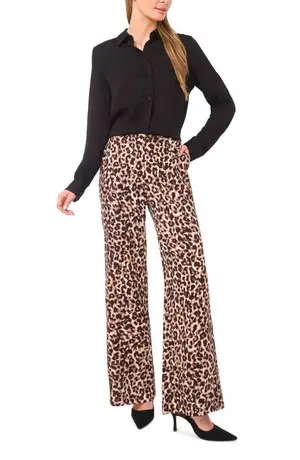 Ted Baker London Leopard Print Bootcut Trousers