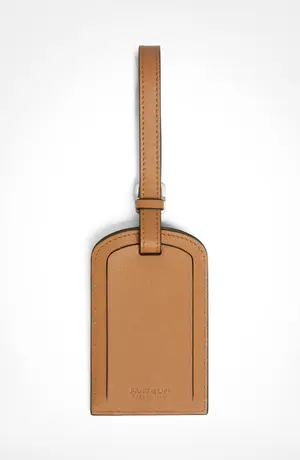 AVITEUR Paglia Di Vienna Weave Calfskin Luggage Tag - Walnut