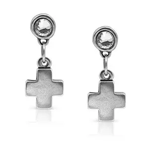 BOWOOD LANE Sable Cross Earrings - Silver