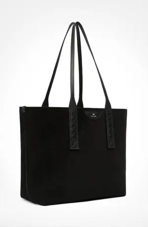 AVITEUR Easy Suede Tote Bag - Black