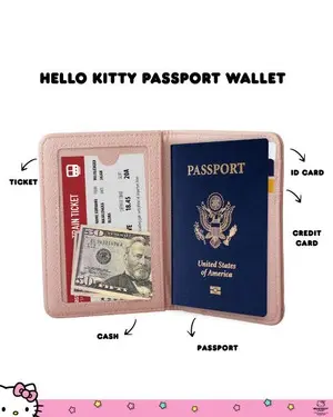 HELLO KITTY Embossed Passport Holder - Pink