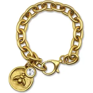 BOWOOD LANE Brea Bracelet With Cubic Zirconia Charm - Gold