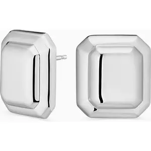 ORADINA Sterling Cufflink Stud Earrings - Silver