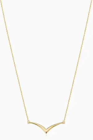 ORADINA 14k Solid Gold Fly High Pendant Necklace - Yellow Gold
