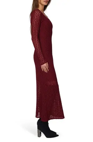 LOST + WANDER Sistine Tale Long Sleeve Open Stitch Maxi Dress