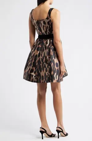 Julia Jordan Leopard Print Cocktail Mini Dress