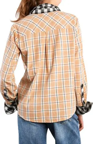 BILLY T Plaid Cotton Blend Shirt