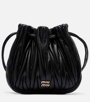 Miu Miu Matelassé Leather Bucket Bag