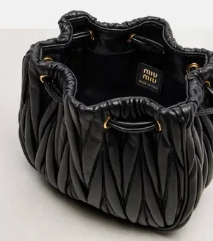 Miu Miu Matelassé Leather Bucket Bag