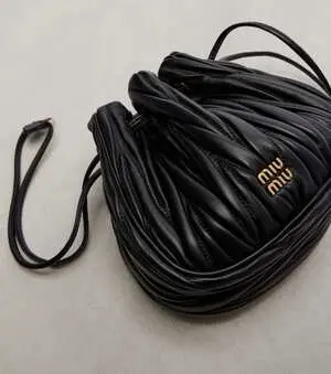 Miu Miu Matelassé Leather Bucket Bag